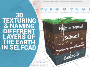 3D Texturing and Naming the Different Layers of the Earth in SelfCAD