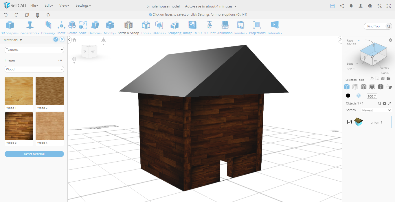 How to 3D Design a Simple House Model in SelfCAD