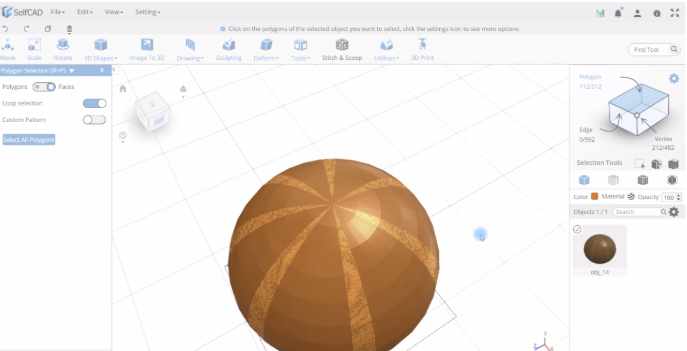 Create with SelfCAD: 3D Printable Halloween Pumpkin