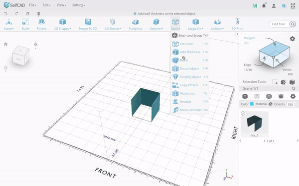 5 Ways To Create U-Shaped Object Using SelfCAD