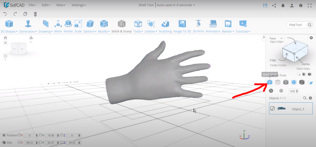Low Poly 3d Hand Model