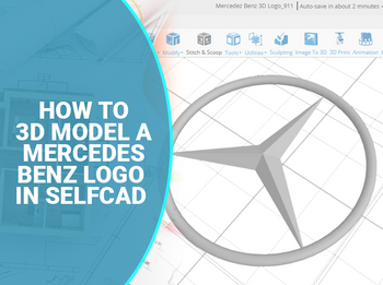 How to 3D Model a Mercedes Benz Logo in SelfCAD