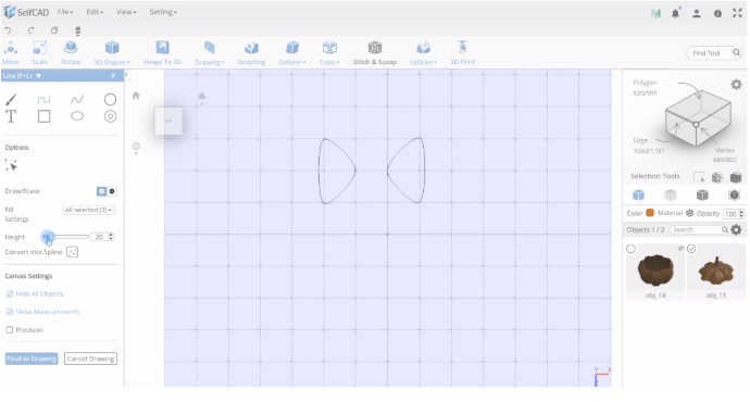Create with SelfCAD: 3D Printable Halloween Pumpkin